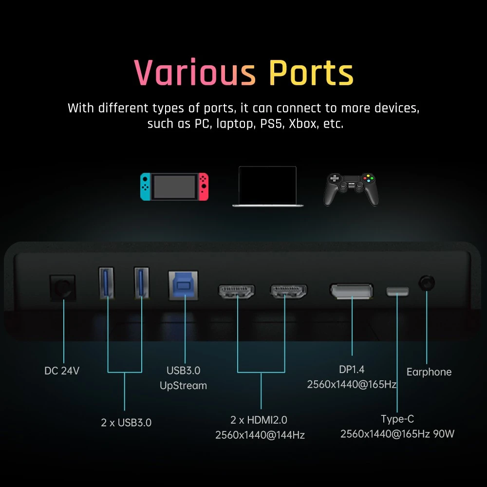KTC M27T20S Mini LED herný monitor 27 palcov 2560×1440 QHD 165Hz (rozbalené, plná záruka ...