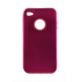 Protective Silicone and Aluminum Back Cover Case For iPhone 4 - Rose