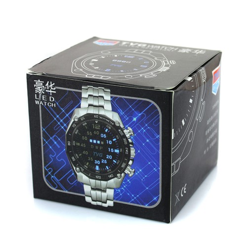 TVG LED Watch with Blue Light Outdoor Sports Watches for Men