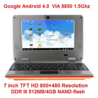 Q706 Android 4.1.1 Mini Notebook Laptop PC with Camera /WiFi/RJ45