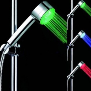 LED Shower Light Three Color Change LED Temperature Sensor Shower