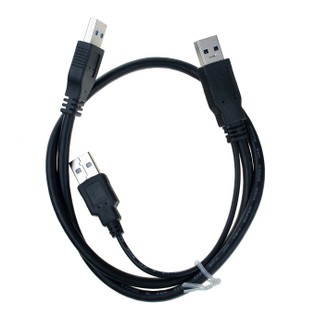 2 in 1 USB 3.0 A Male to A 3A Male Y Splitter Cable Black