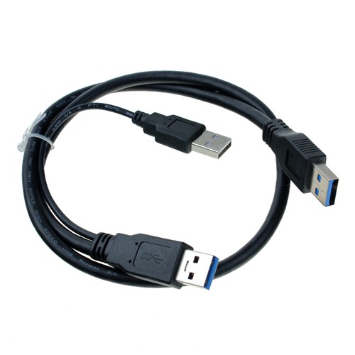 2 in 1 USB 3.0 A Male to A 3A Male Y Splitter Cable Black