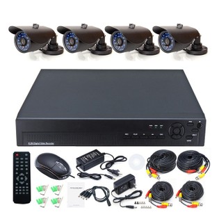 1/4" CMOS Weatherproof DVR Kit with 24 LEDs 4CH CCTV Camera System