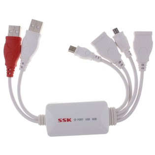 SSK Octopus 4 Port HUB w/ 2 USB AF+1 mini USB+1 micro USB Port