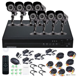 8CH CCTV Camera System 8 D1 Outdoor Cameras 1/4" CMOS with 36 LEDs