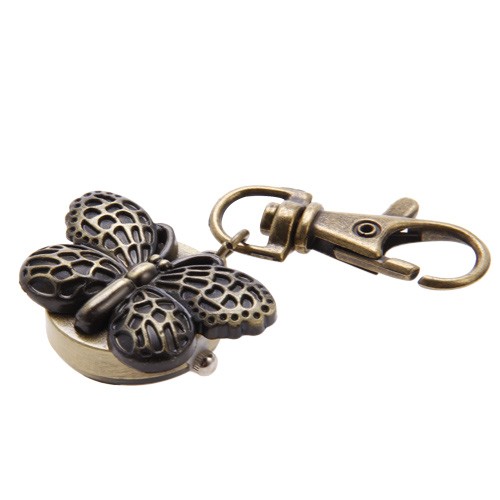 Unisex Butterfly Style Alloy Analog Quartz Keychain Watch