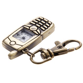 Unisex Mobile Phone Style Analog Quartz Keychain Necklace Watch