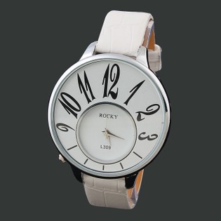 Rocky L309 Round Dial Women Wrist Watch with Leather Watchband