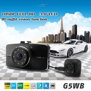 G5WB Allwinner A10 Dual Lens 1080P+720P 3.0" 140 Angle Car DVR IR