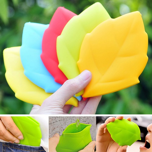 Creative Silicon Leaf Drinking Cup Portable Travel Pocket Cup