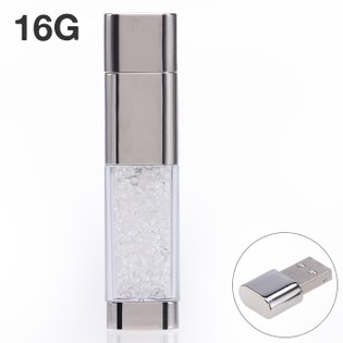 16G USB Flash Disk Memory Stick Drive with Blink CZ Diamond Silver