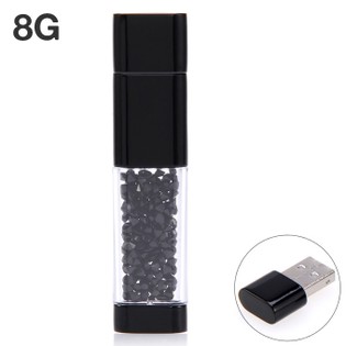 8G USB Flash Disk Memory Stick Drive with Blink CZ Diamond Black