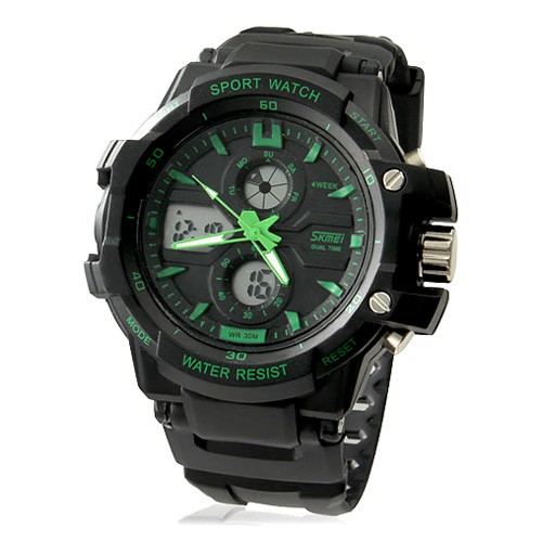 Men's Sport Style Analog-Digital Dial Rubber Band Wrist Watch