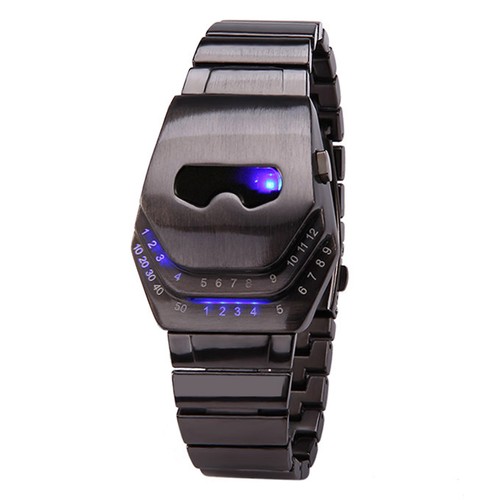 Unisex Snake Head LED Watch Timepiece with Stainless Steel Band