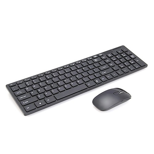 2.4GHz Wireless 102-key Keyboard with Protector Film + Mouse Set - Black