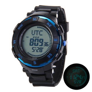 Unisex Green Light LED Compass Digital Silicon Band Sport Watch