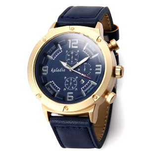 PU Strap Analog Quartz Dress Watch with Unique Pointers for Man