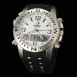 Hpolw FS-810 Men's LED Stainless Steel Analog-Digital Sport Watch