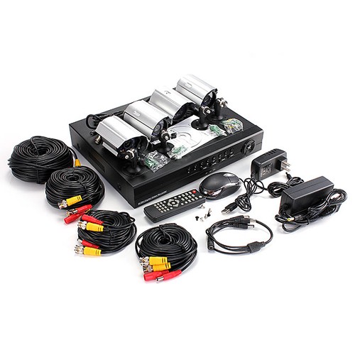 CCTV Camera System 1/4" CMOS Weatherproof Surveillance DVR Kit