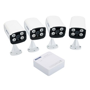 1/4" Progressive Scan CMOS NVR + 4 x QD300 720P IP Cameras with 4 LED