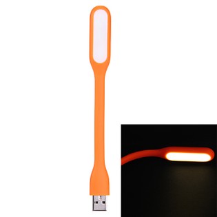 Bendable Mini Silicon 1.2W USB LED Light Lamp 17cm - Orange
