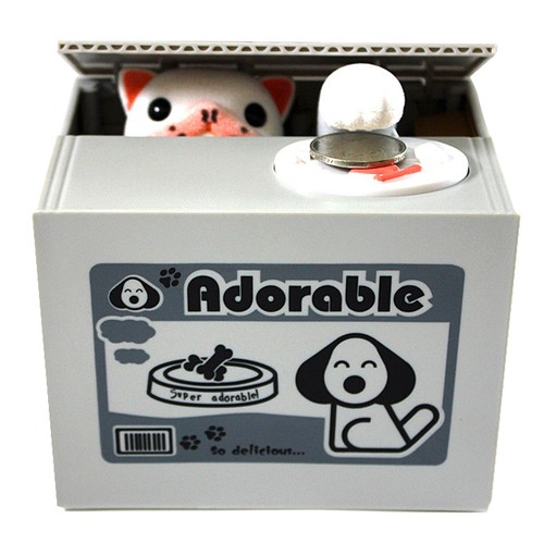 Viskey Cute Stealing Coin Money Box Dog Piggy Bank