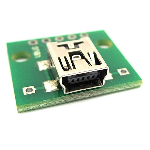 Mini USB to 2.54mm DIP 5P Adapter Module for Breadboard DIY Projects