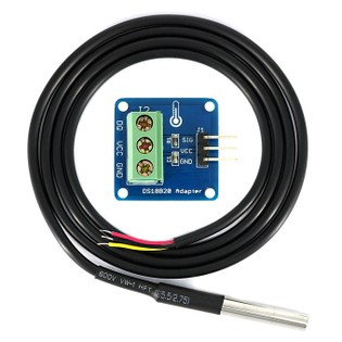 Waterproof DS18B20 Temperature Sensor (100cm) + DS18B20 Adapter Module