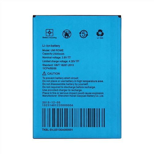 2500mAh Rechargeable Lithium-ion Battery for UMI ROME/UMI ROME X