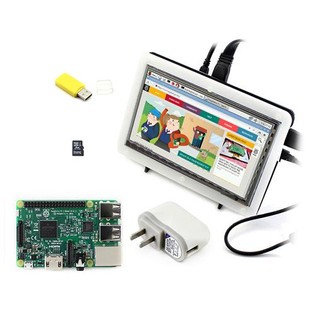 Raspberry Pi 3 Model B + 7inch HDMI LCD (C) with Bicolor Case SD