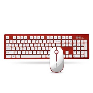 FD G9300 Fashion 2.4G Wireless Keyboard + Mouse Mute Suit - Red