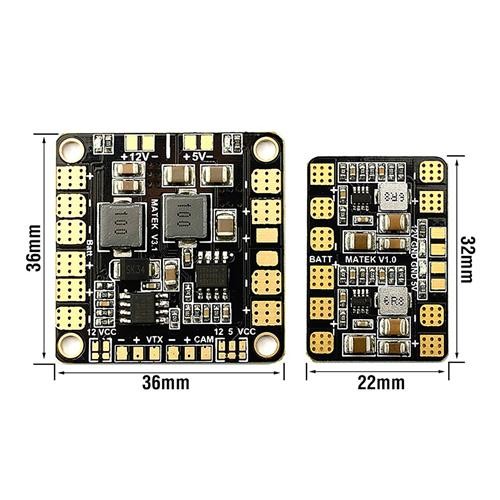 Matek Micro PDB With 5V 12V Power Distribution Board Dual BEC