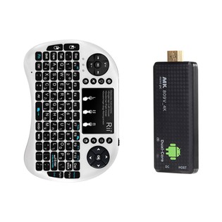 MK809V-4K Android RK3229 TV Dongle + Rii i8+ Hebrew Keyboard White
