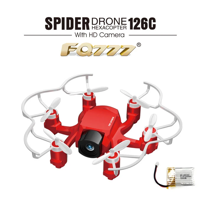FQ777 126C MINI Spider Drone Red with Battery