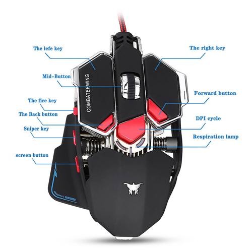 Combaterwing CW-80 Professional Programmable Gaming Mouse - Black