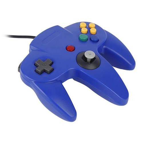 Retro N64 Bit USB Wired Controller Blue