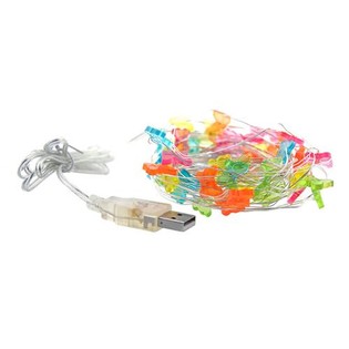 7.5M Butterflsy USB Copper String 50 LED Lights- Colorful