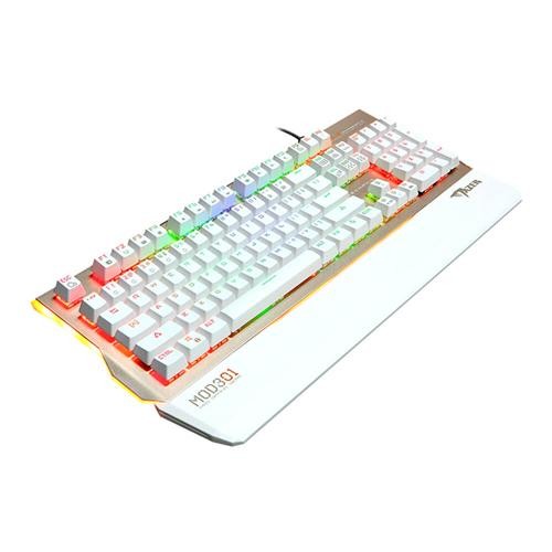 E-3LUE K751 RGB Mechanical Keyboard 104 Key Black Switch White