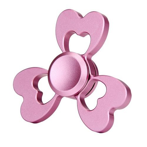 Fidget Hand Spinner Metal Loving Heart Pink