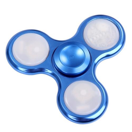 Fidget Hand Spinner LED Lights Aluminum Alloy Blue