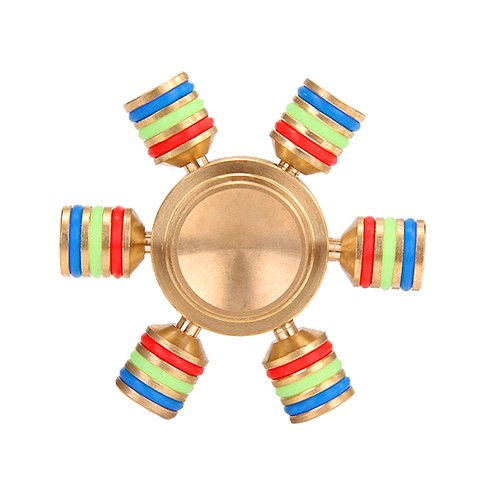 Fidget Hand Spinner Brass Hexagonal Gold