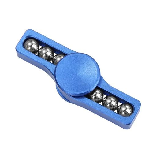 Fidget Hand Spinner Metal Bi spinner Bleu