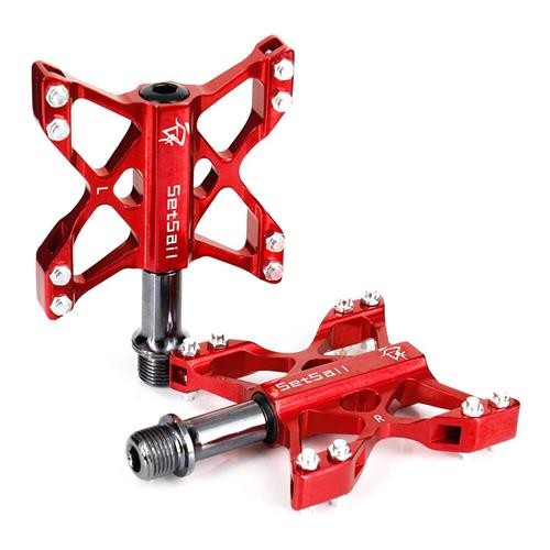 B068 SetSail Bicycle Pedal High Polished Bike Pedal - Red