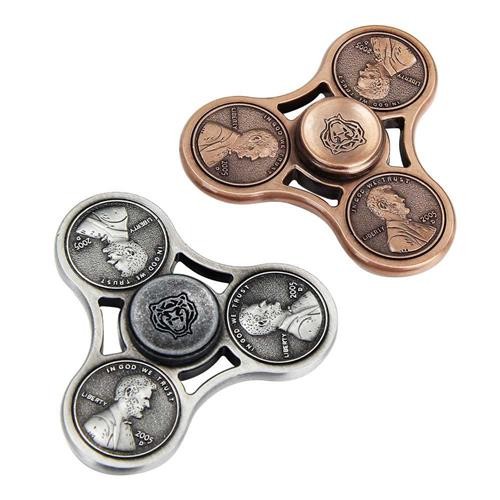 Fidget Hand Spinner Faux Cents Coin Zinc Alloy Red Bronzed