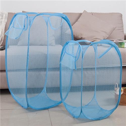 Laundry Basket Collapsible Hampers Light Blue