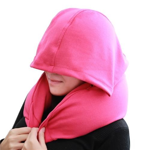 U-Shaped Pillow Hat Pillow Portable Nap Travel Neck Pillow Pink