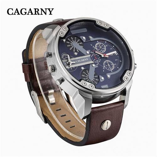 CAGARNY 6820 Sport Watch Cortical Strap White+Brown