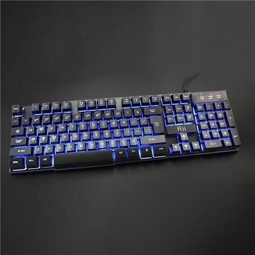 Rii RK100 3 LED Backlight Gaming Keyboard Black