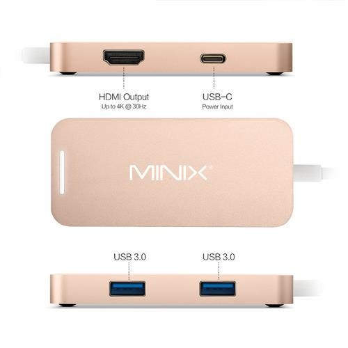 MINIX NEO C Mini USB-C Multiport Adapter Gold
